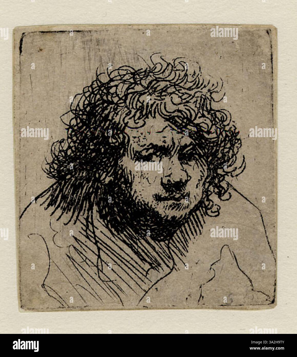 This etching by Rembrandt captures the subject's face in remarkable ...