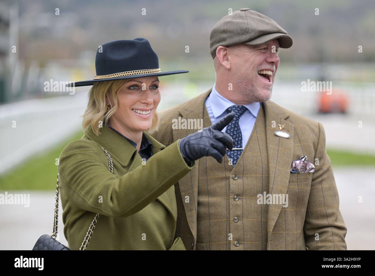 Zara and Mike Tindall arriving at the Cheltenham Festival 2025 at ...