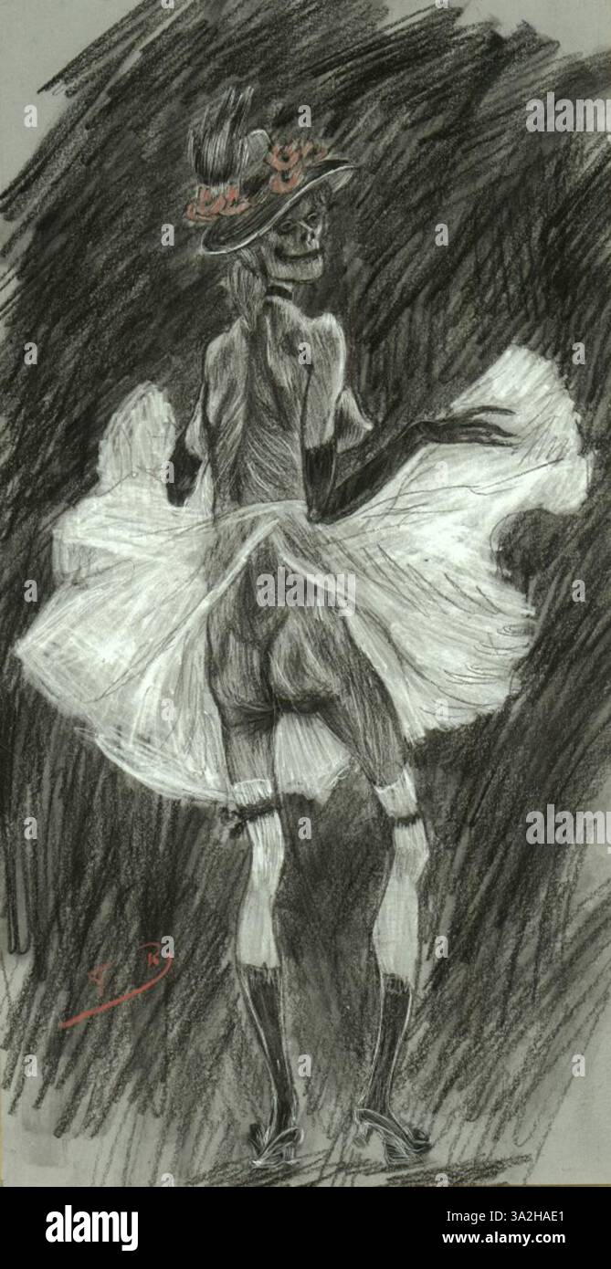 'La Mort qui danse' depicts the figure of Death in a dance-like motion ...