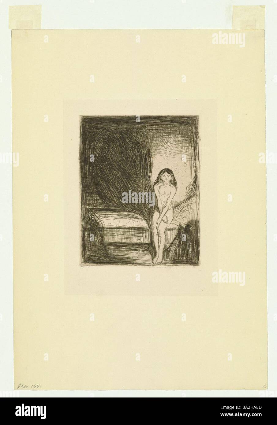 This piece by Edvard Munch shows a young woman confronting the ...