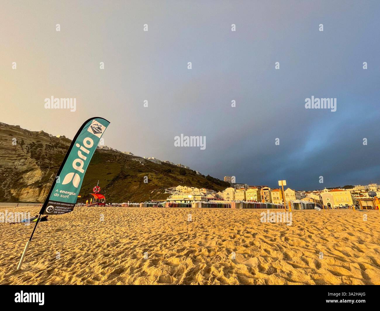 Portugal, Nazare, Surf school on the beach Stock Photo - Alamy