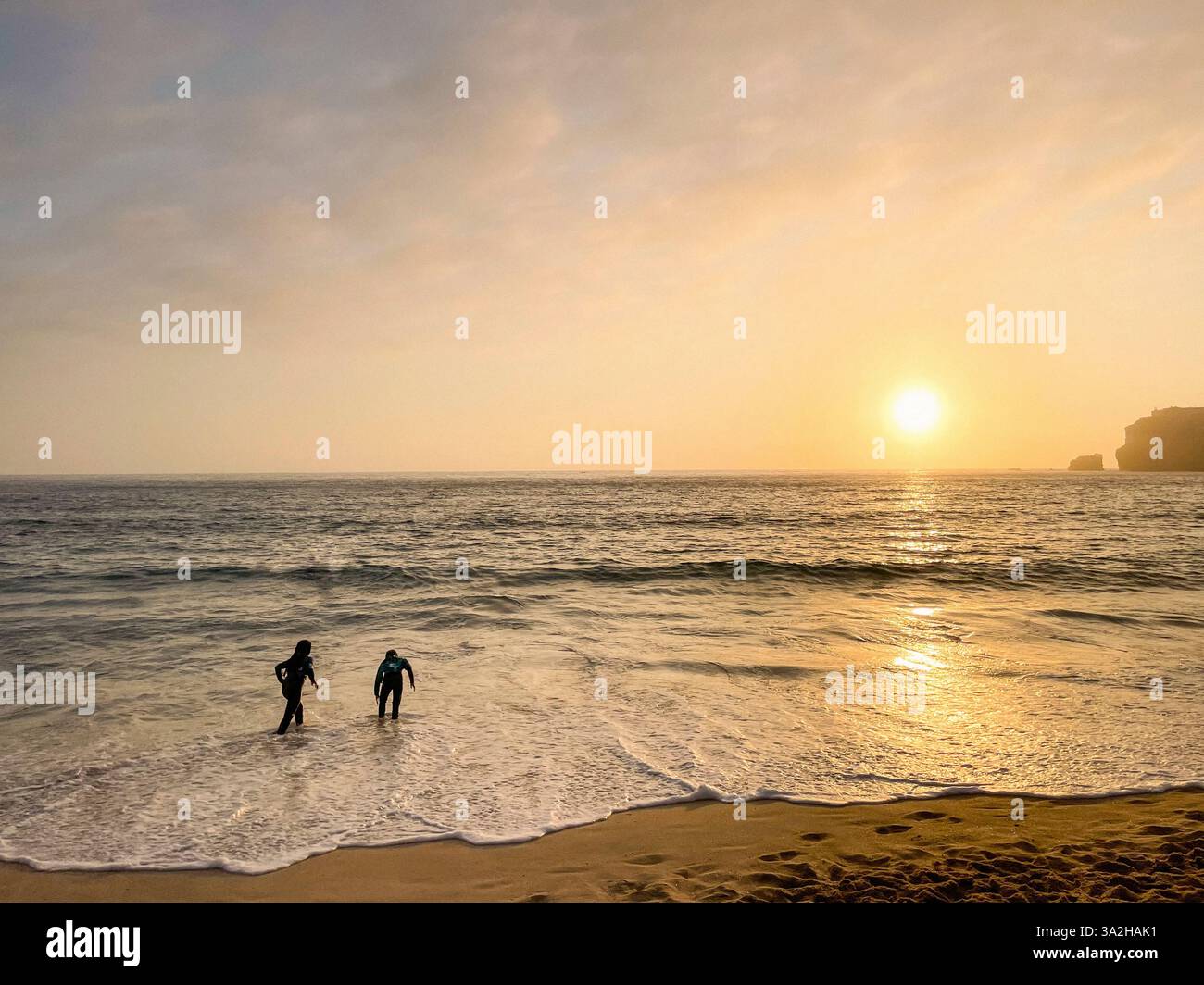 Portugal, Nazare, Sunset Stock Photo - Alamy