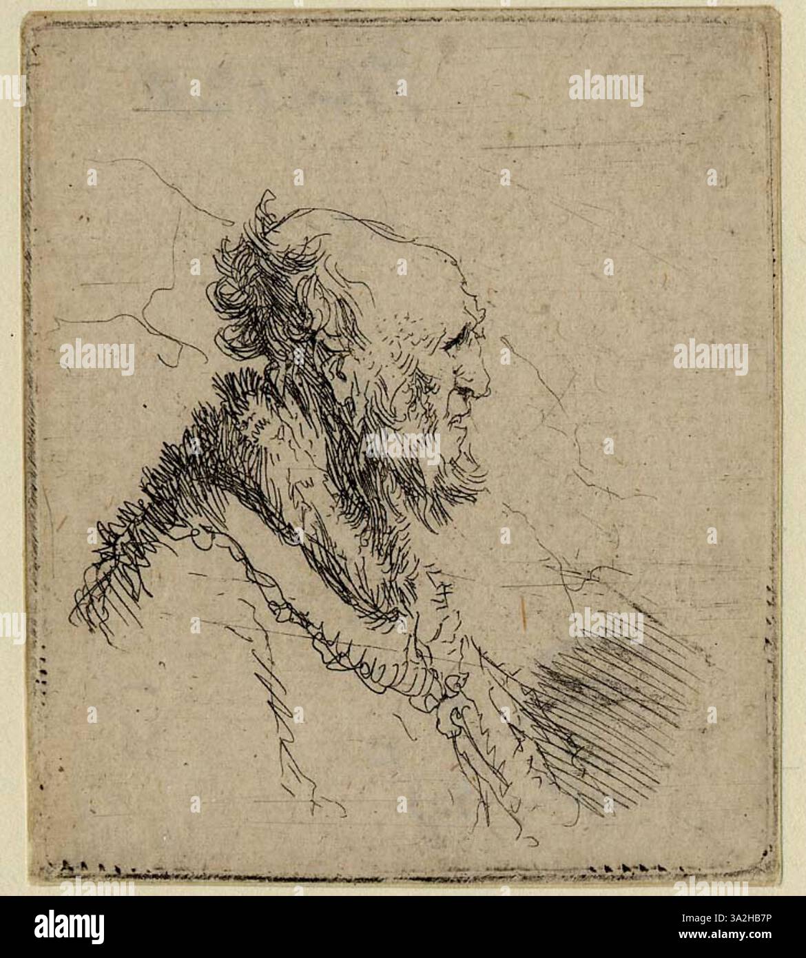 In this 1843 etching, Rembrandt’s use of stark contrast between light ...