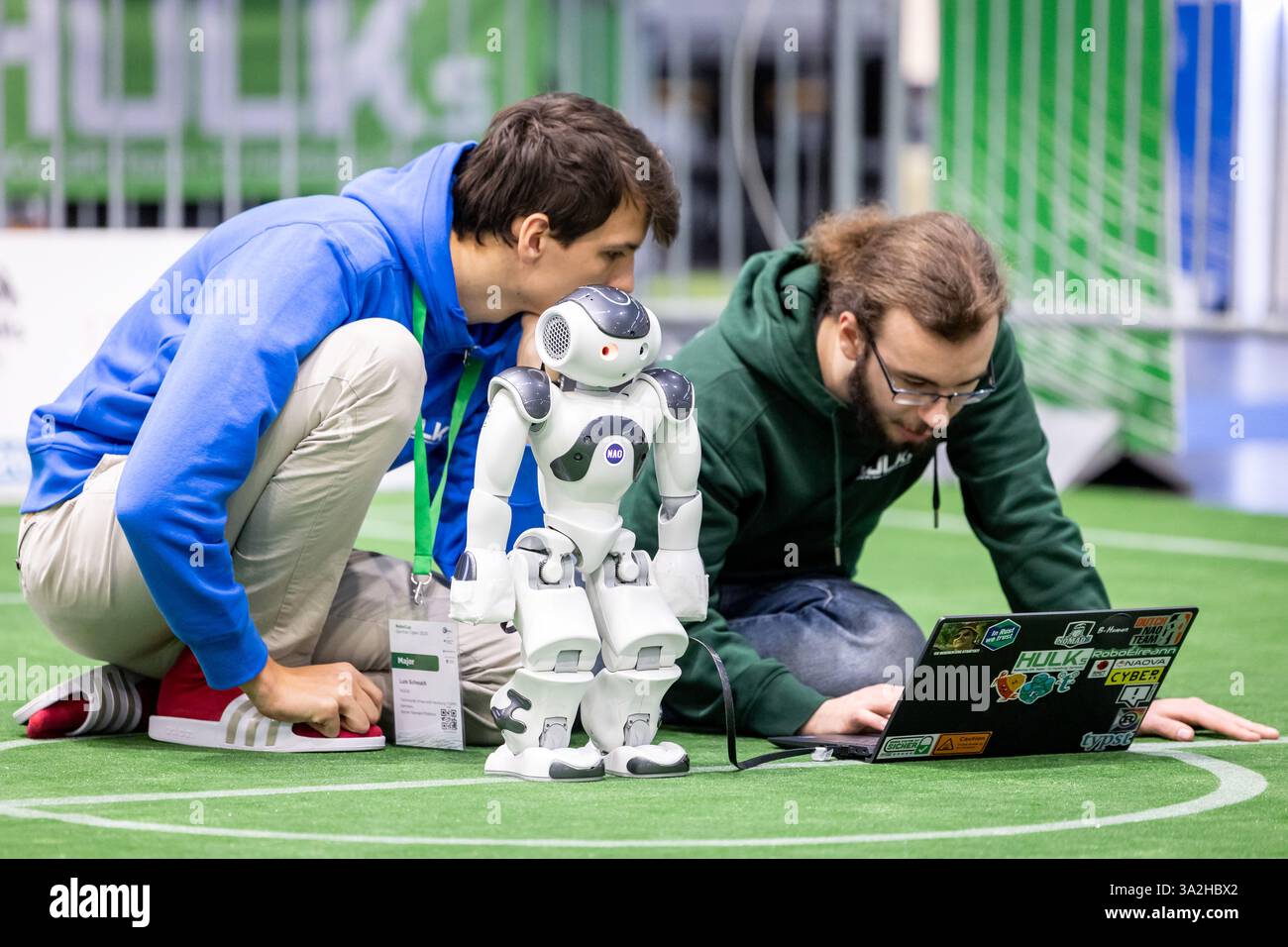 Nuremberg, Germany. 13th Mar, 2025. Participants in the RoboCup German ...