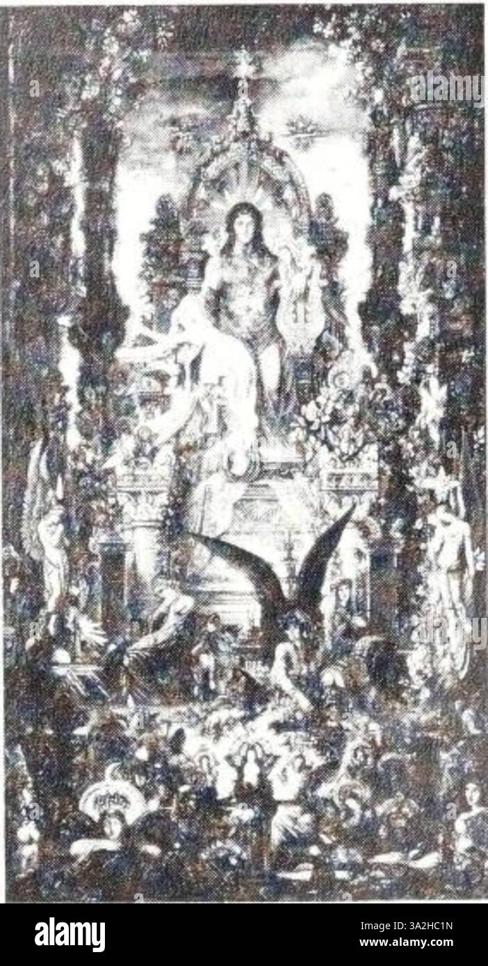 This artwork by Gustave Moreau depicts the myth of Jupiter and Semele ...