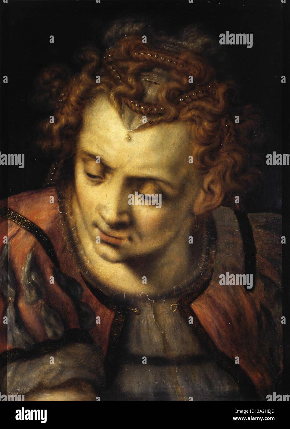 This study by Frans Floris I presents a detailed portrait of a woman's ...