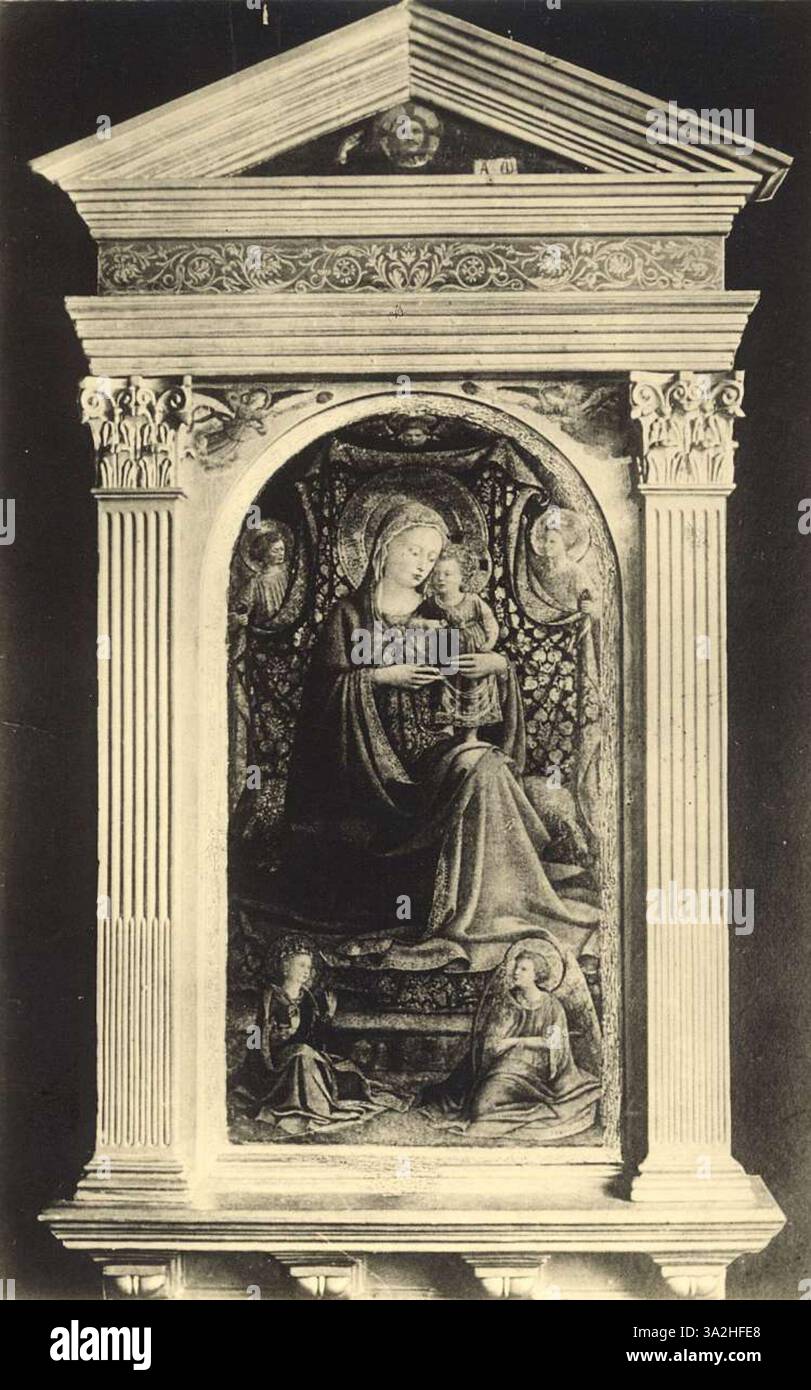 Fra Angelico’s 1430–1433 work depicts the Madonna and Child on a throne ...