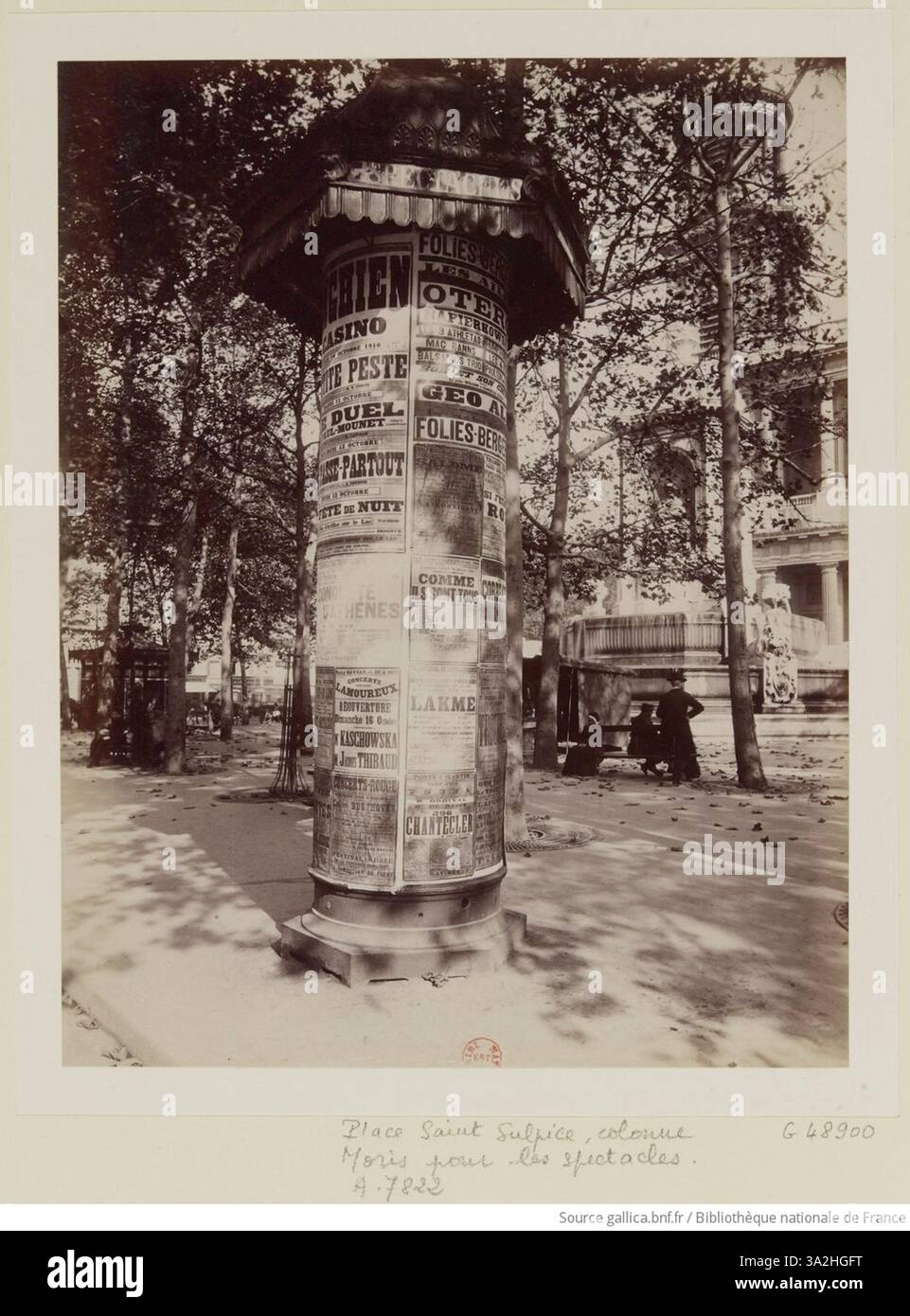 This photograph by Eugène Atget shows the Colonne Moris at Place St ...