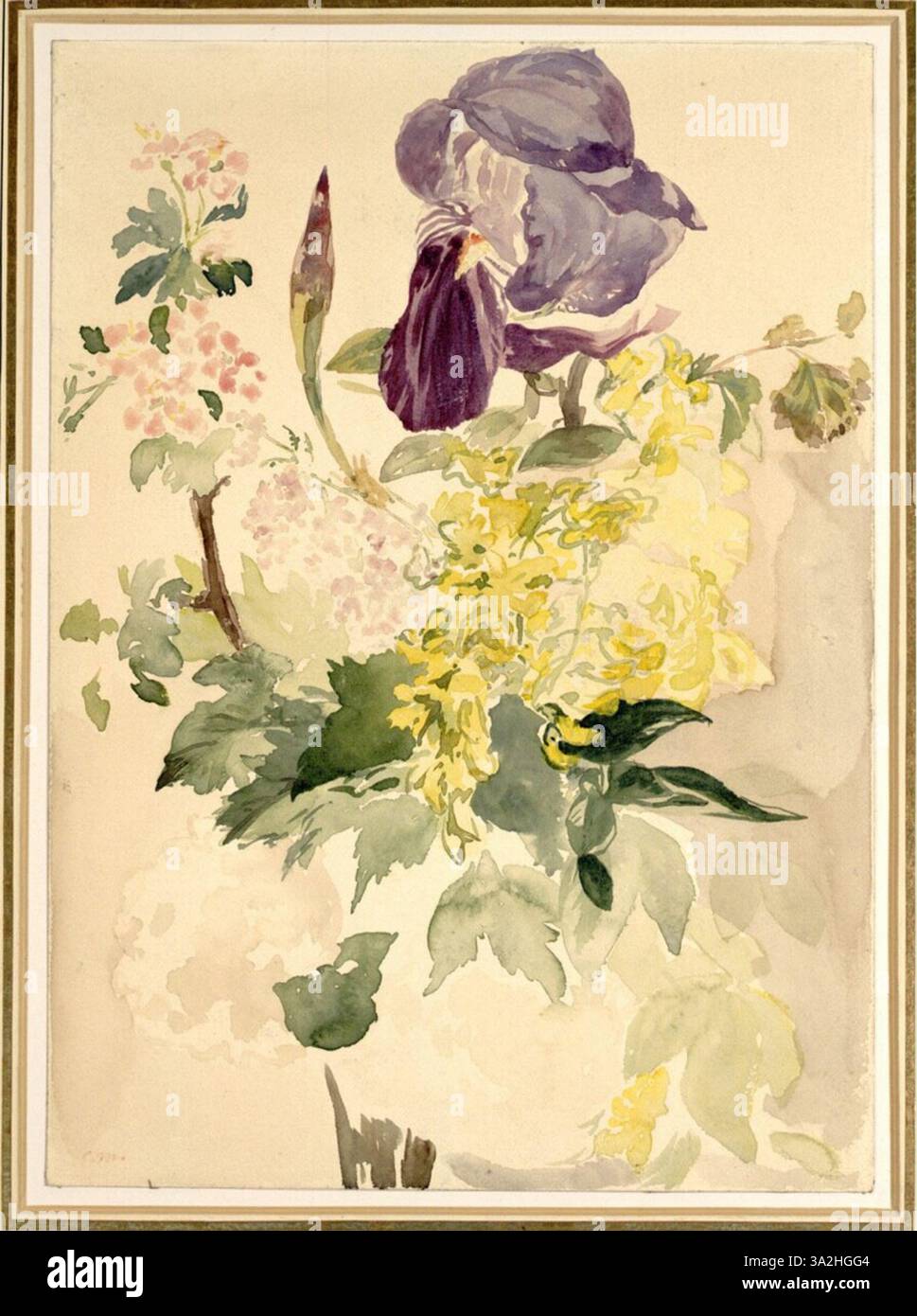 This still life painting by Édouard Manet showcases a bouquet of irises ...