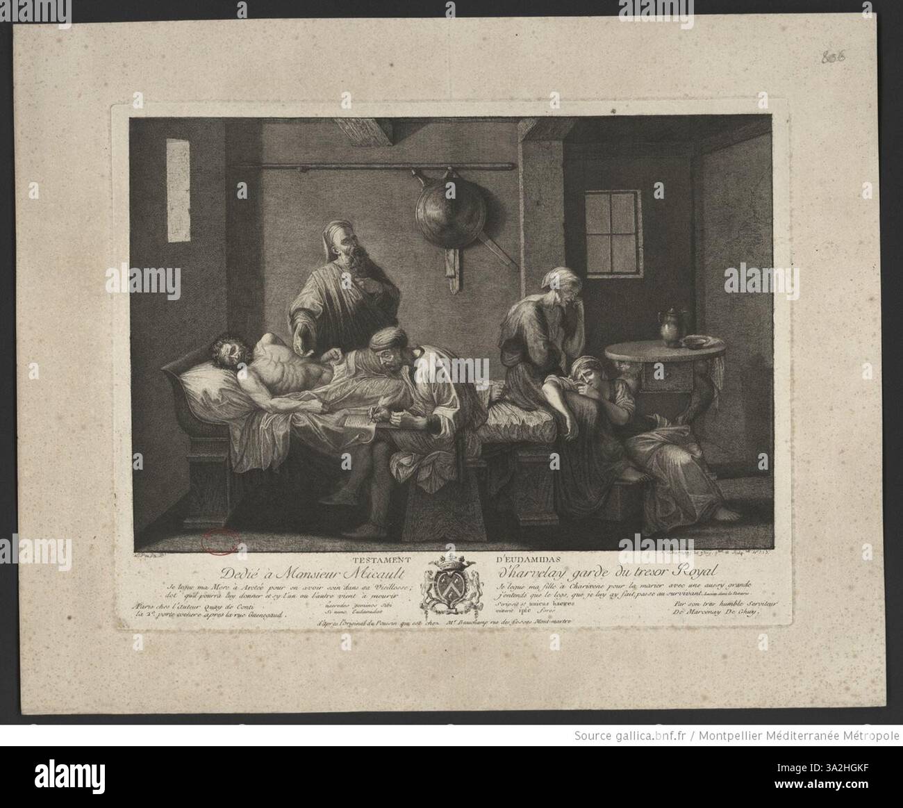 Testament d'Eudamidas by Antoine de Marcenay de Ghuy portrays the scene ...
