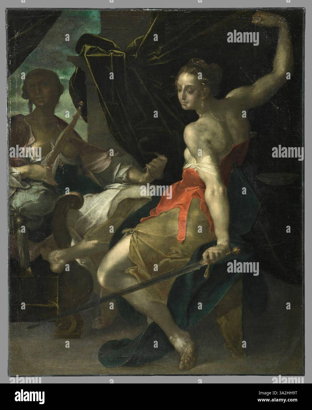 This allegorical painting by Bartholomeus Spranger depicts Justice and ...