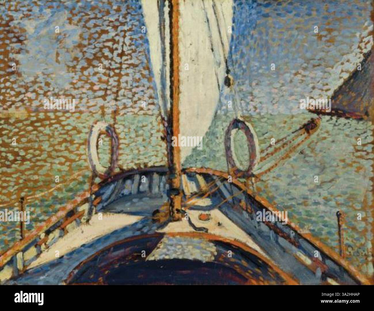 This 20th-century work by Paul Signac depicts a lively waterfront scene ...