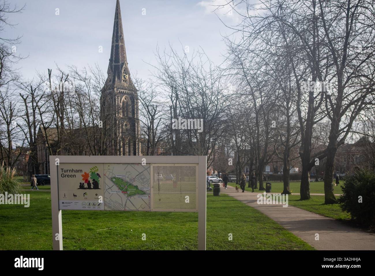 LONDON- FEBRUARY 25, 2025: Turnham Green and Christ Church Turnham ...