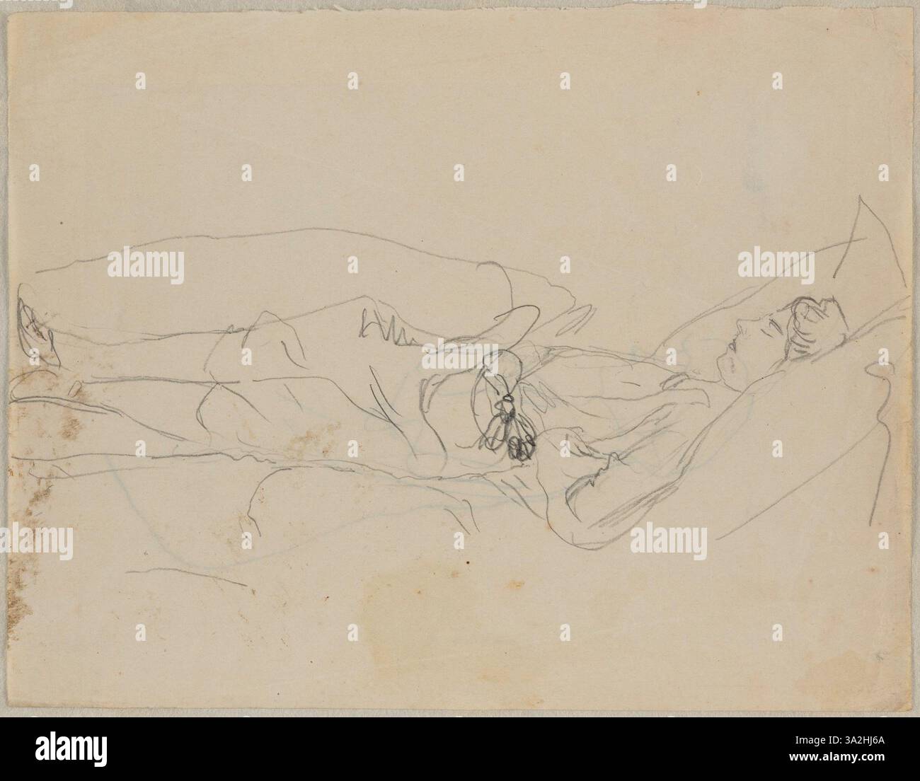 In this painting, Gwen John portrays a woman lying on a bed, captured ...