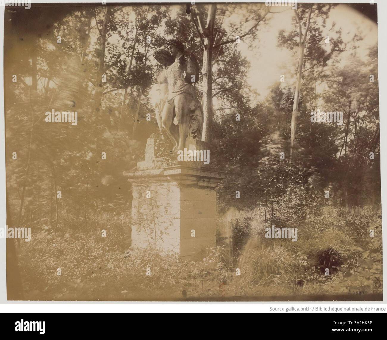 Eugène Atget’s photograph captures a section of Parc de Sceaux with a ...
