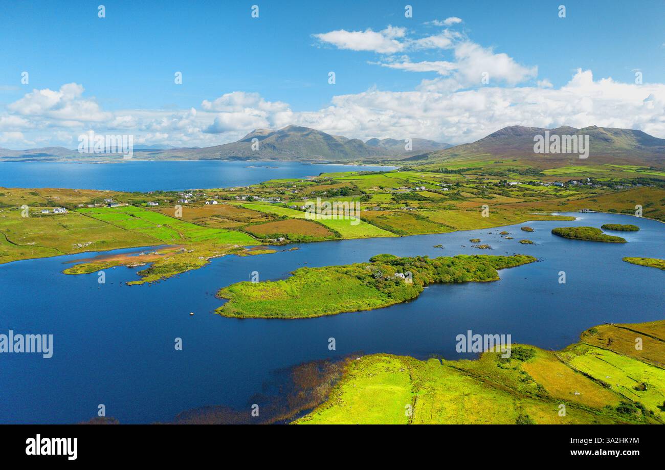 North east over Tully Lough to entrance to Killary Harbour and beyond ...