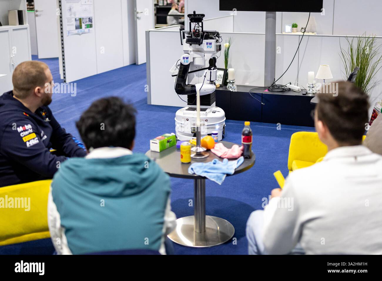 13 March 2025, Bavaria, Nuremberg: Participants in the RoboCup German ...