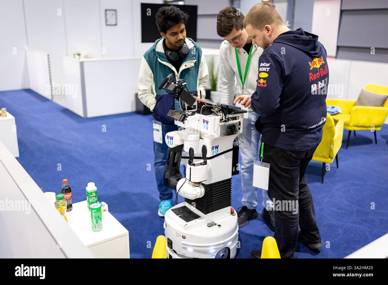 Nuremberg, Germany. 13th Mar, 2025. Participants in the RoboCup German ...