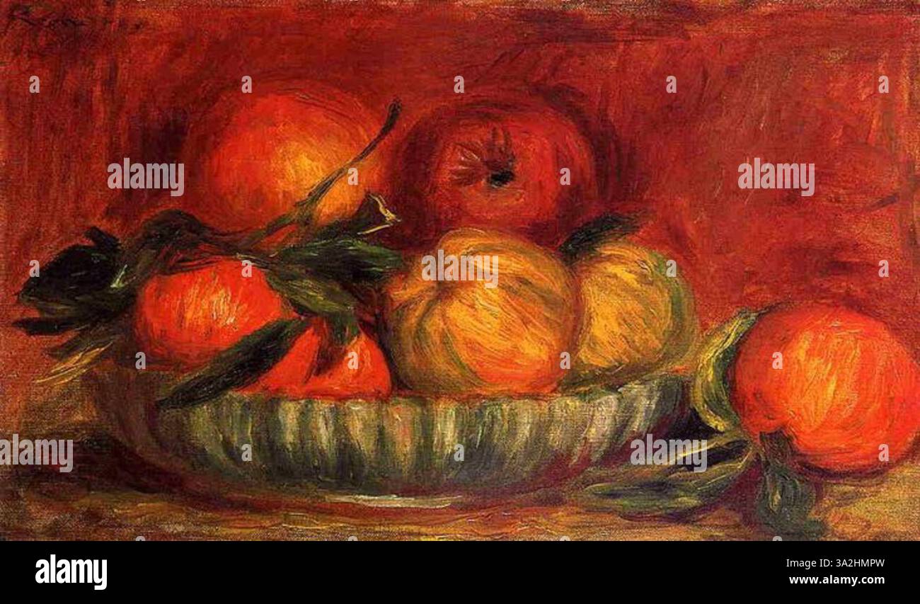This still life by Renoir captures apples and oranges in a composition ...