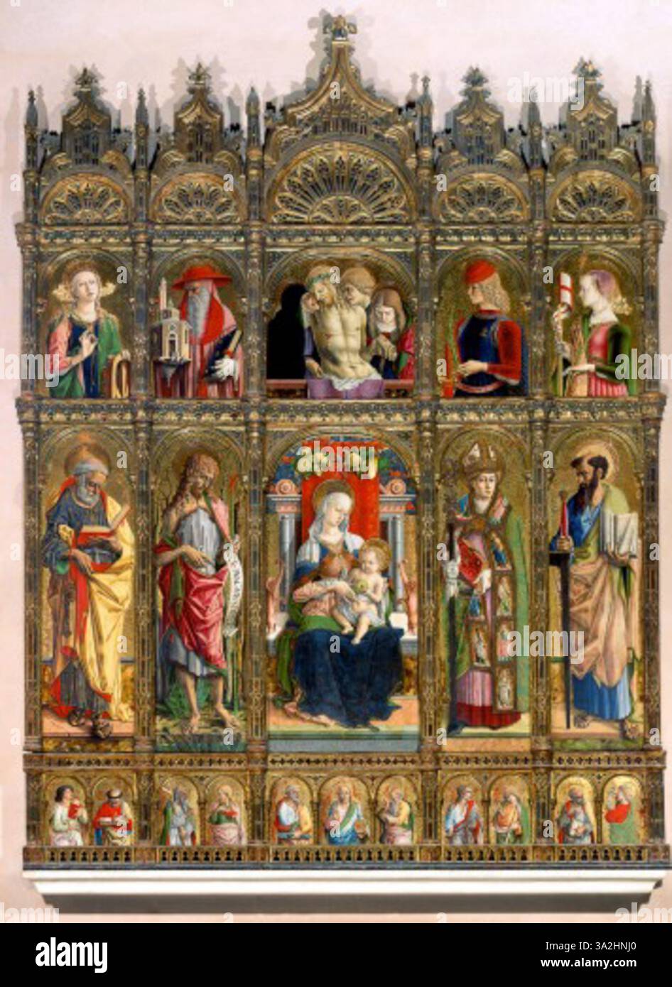 Polittico by Carlo Crivelli is a religious altarpiece that divides the sacred figures into ...
