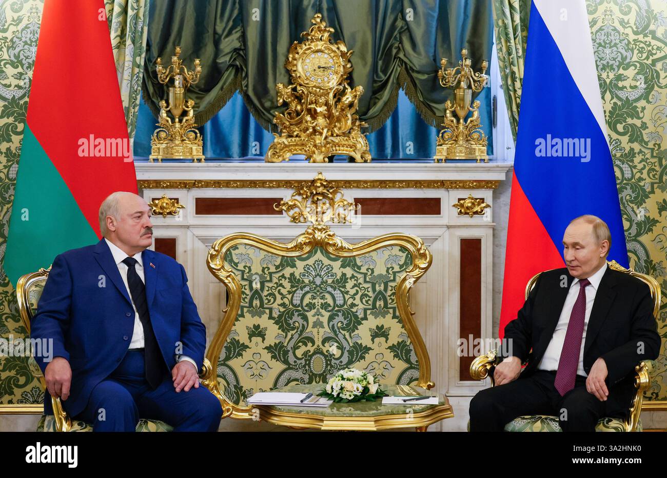 Russian President Vladimir Putin, right, and Belarusian President ...