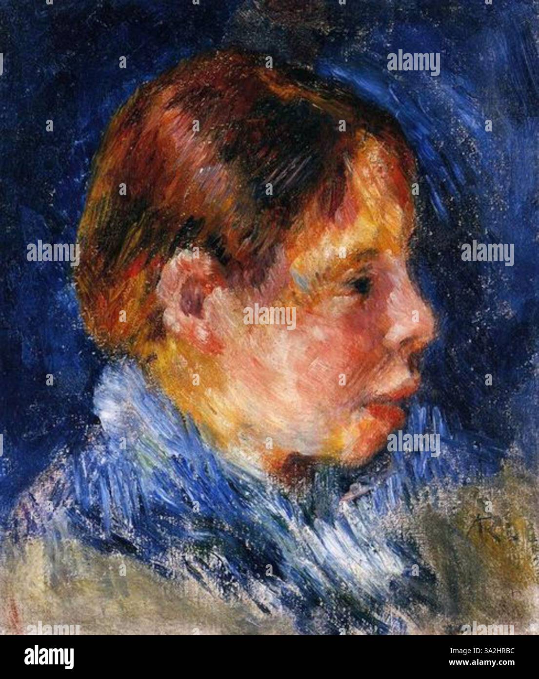 'Enfant de Profil' portrays a child in profile, showcasing Renoir's ...