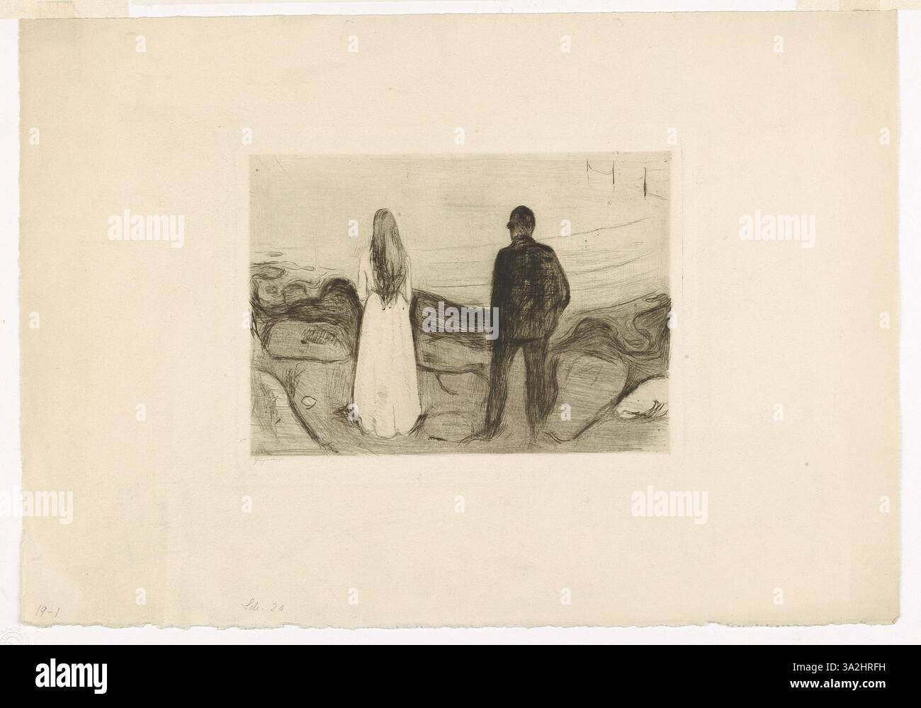 In 'Two Human Beings. The Lonely Ones,' Munch uses dark, expressive ...