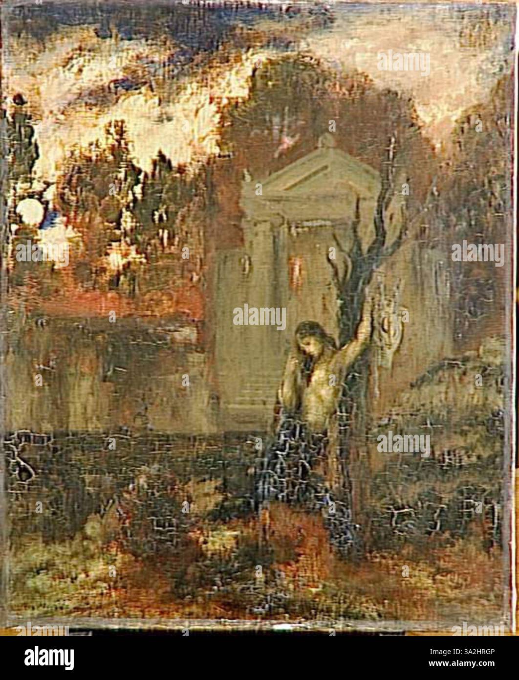 This painting, 'Orphée sur la tombe d'Eurydice,' shows the moment of Orpheus’s grief after the ...