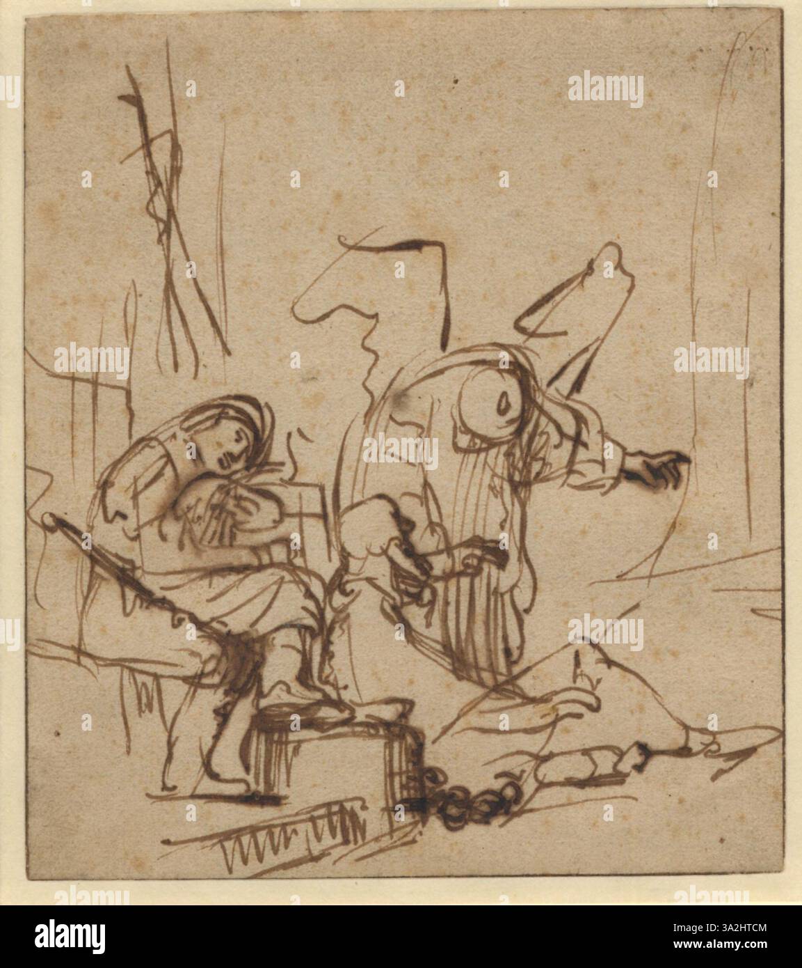 Attributed to Govert Flinck, this painting depicts the biblical scene ...