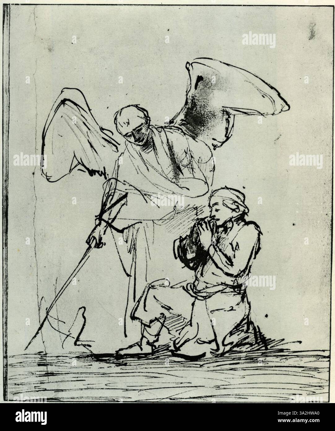 Benesch 0573 by Rembrandt features a figure study where the contrasts ...