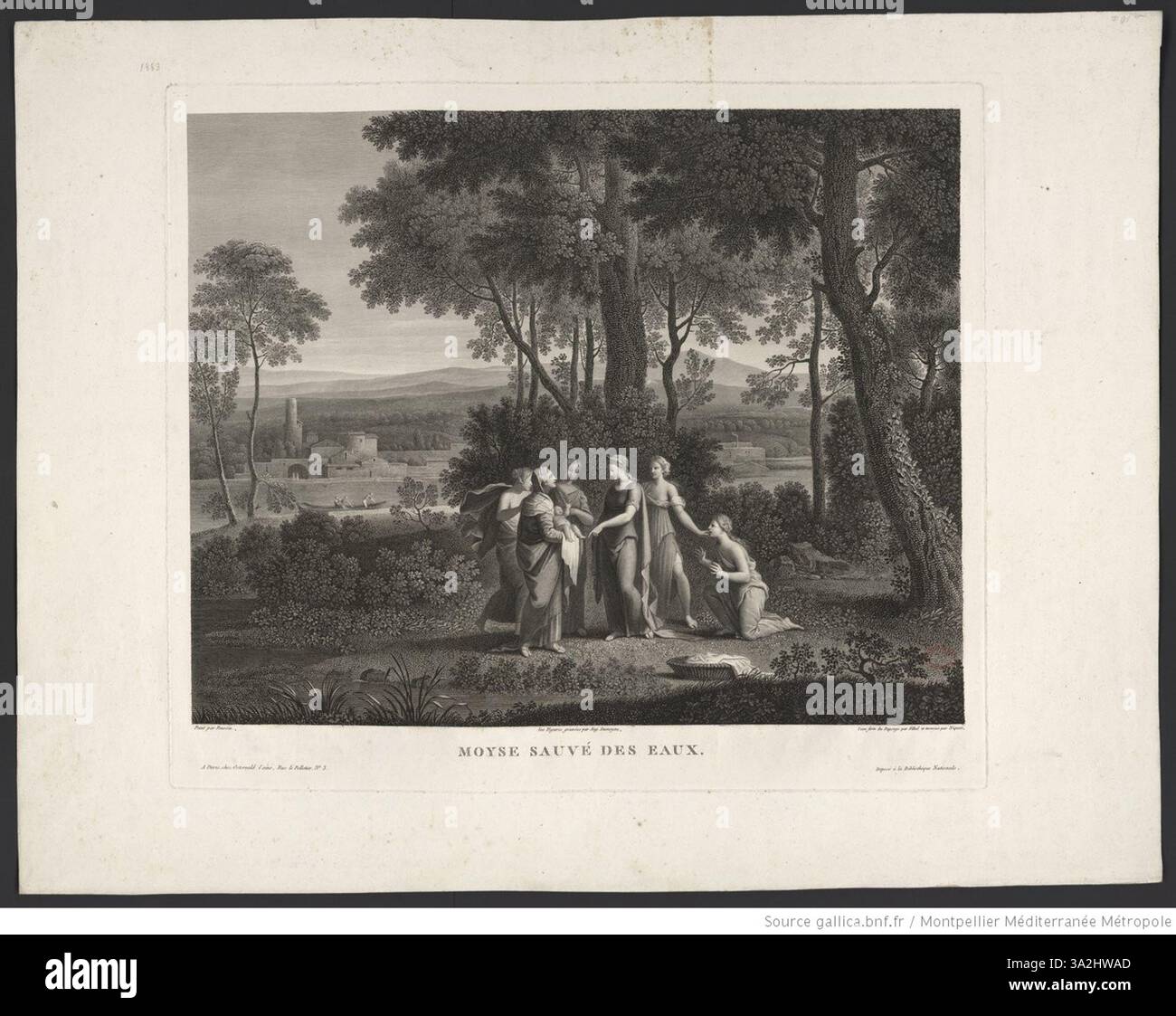 Paysage avec Moïse sauvé des eaux by Auguste-Gaspard-Louis Desnoyers ...