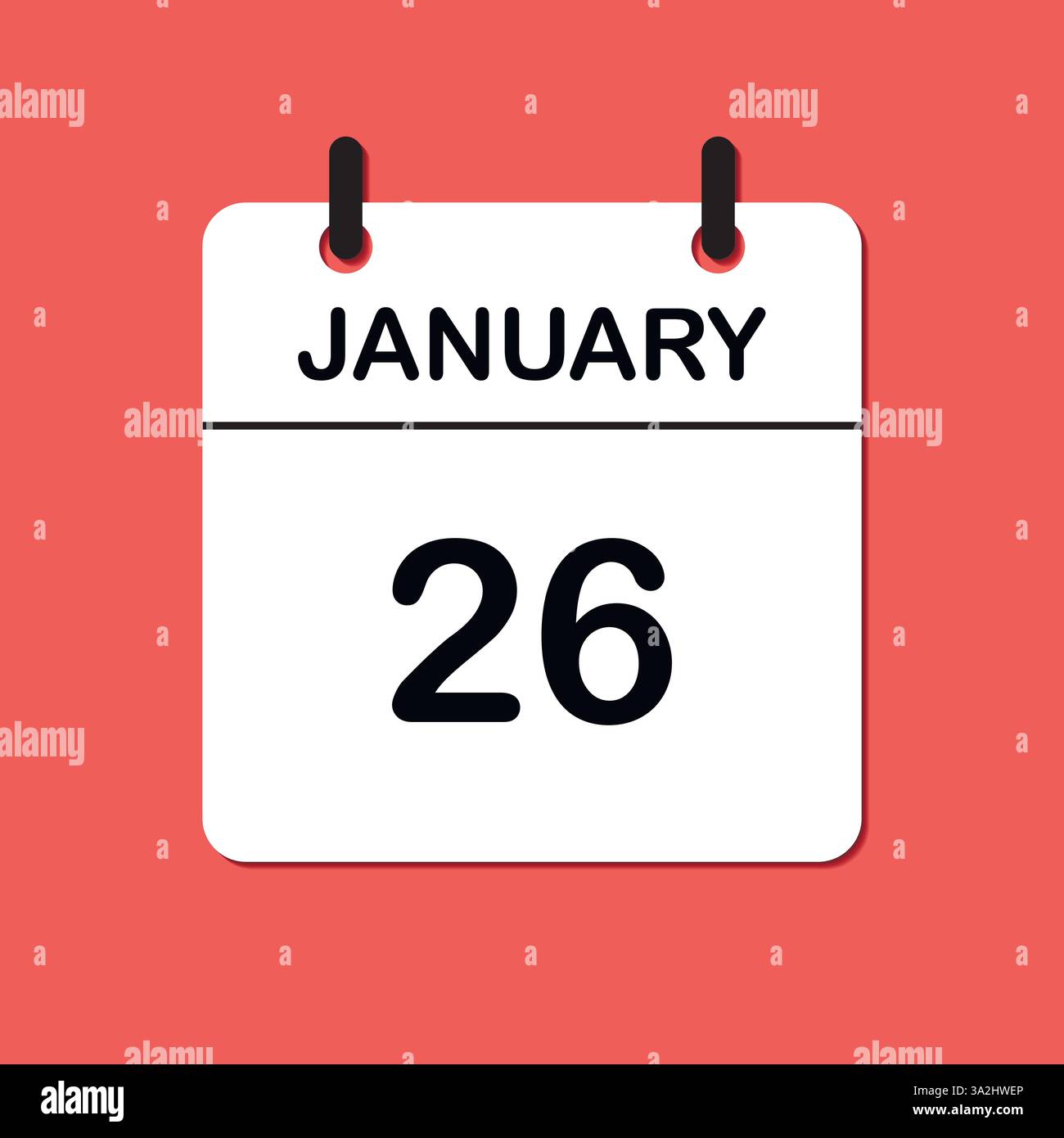 January 26. Daily Calendar icon for design. Simple design for business ...