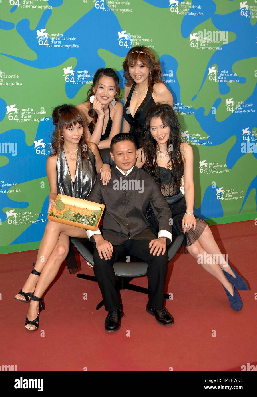 Front row, (L-R) Actress Chou Chun Yen, actor / director Lee Kang Sheng, actress Yin Shin, (back ...