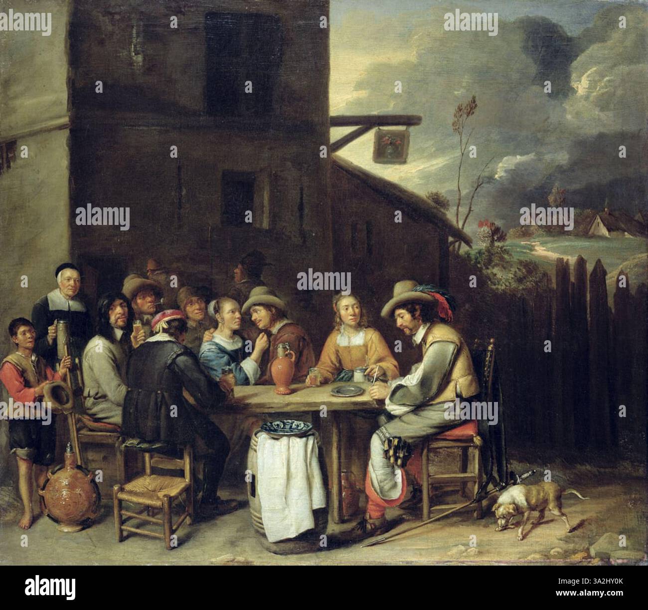 *Companions Carousing in front of a Tavern* by Joos van Craesbeeck ...