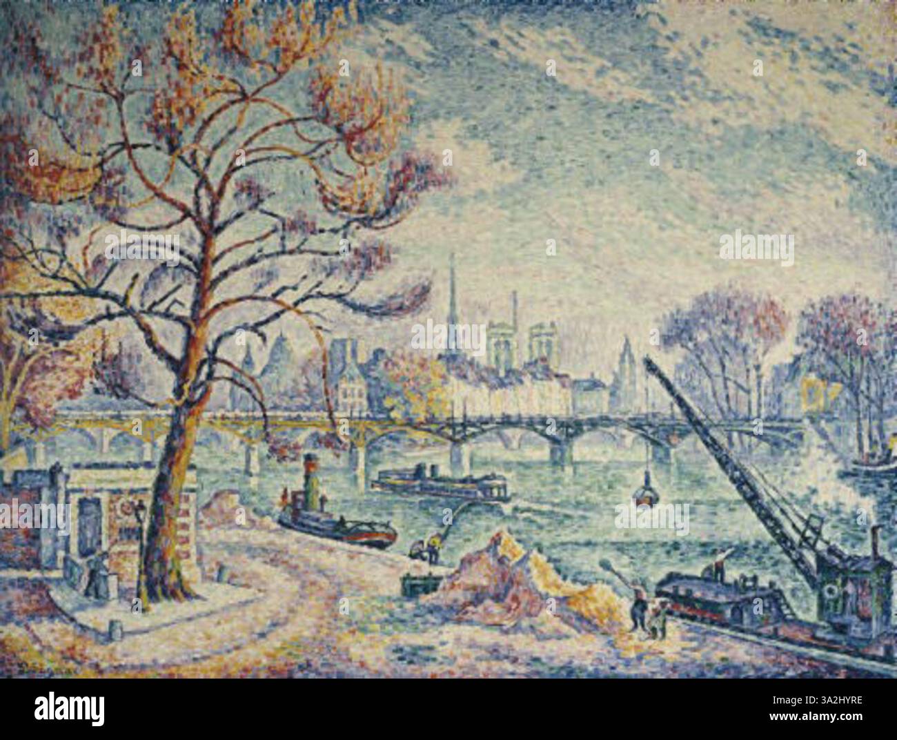 This 1925 work by Paul Signac depicts the Pont des Arts in Paris. Using ...