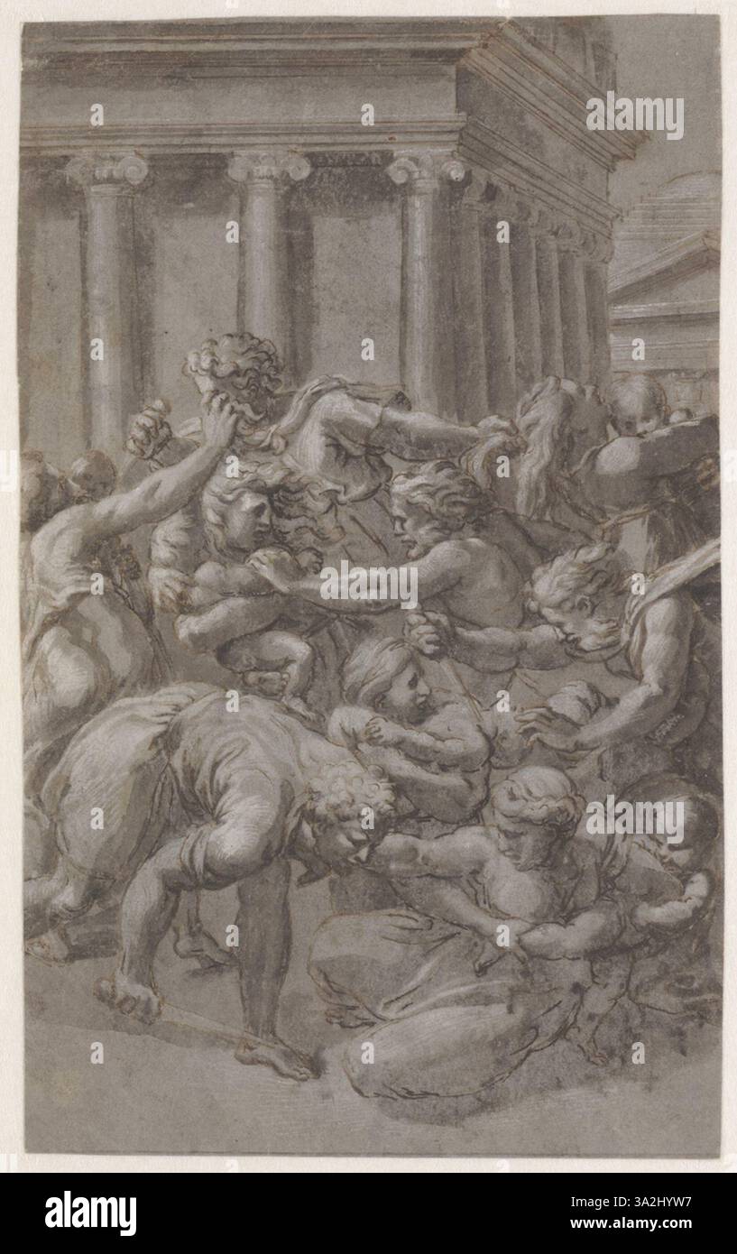 This drawing captures the Massacre of the Innocents in a somber light ...
