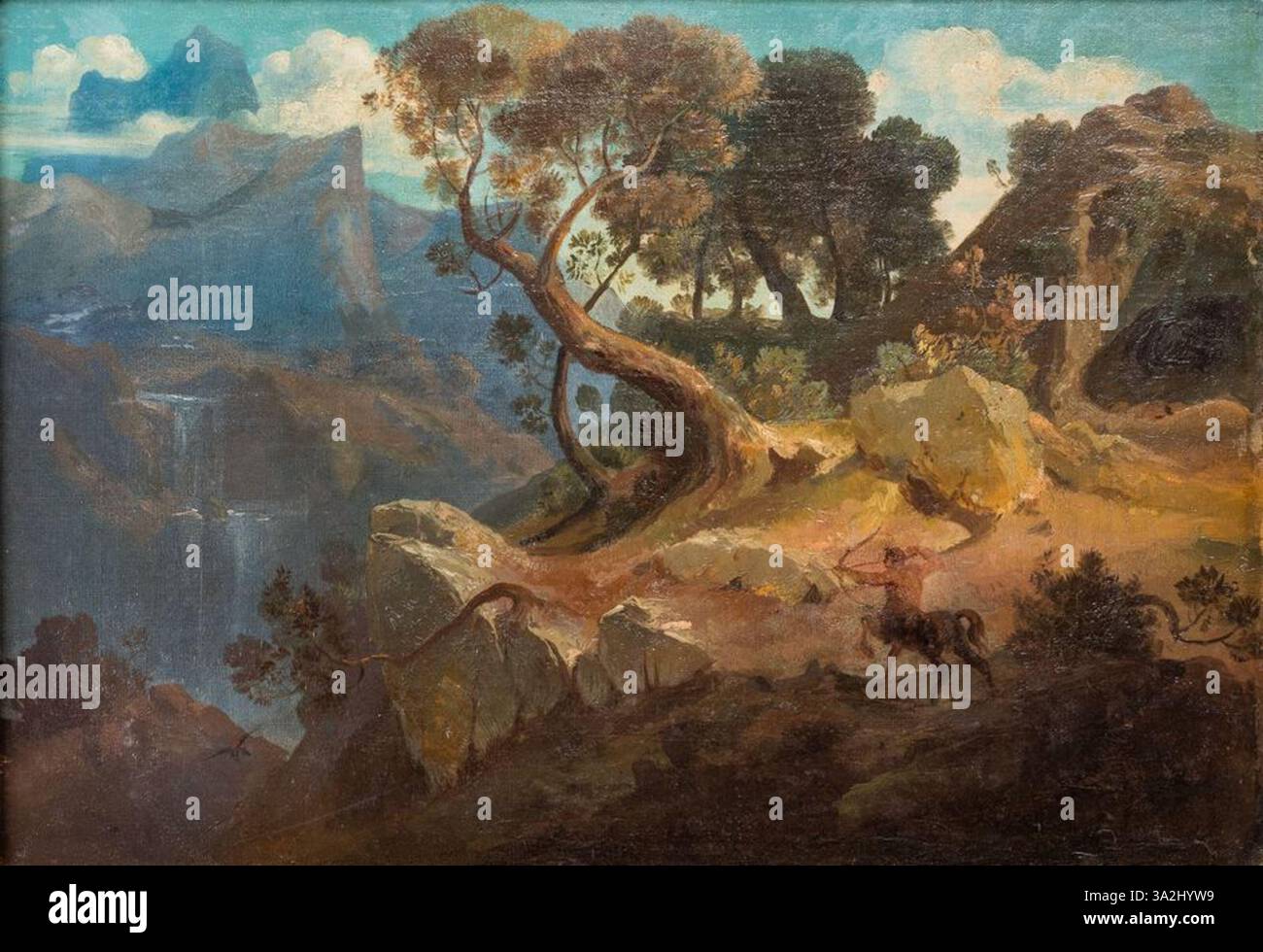 ‘Rocky Landscape with a Hunting Centaur’ by Arnold Böcklin, painted ...