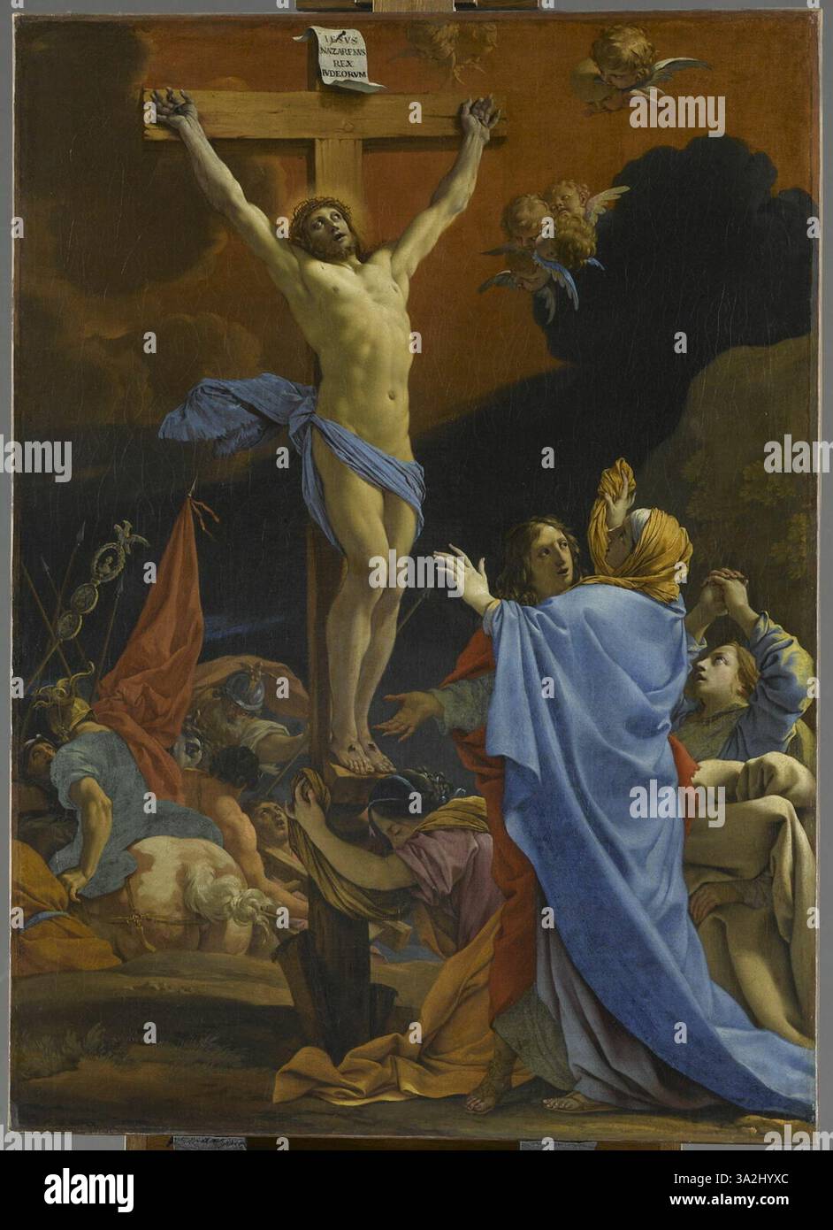 Michel Dorigny's 'Christ on the Cross,' painted between 1648 and 1650, powerfully depicts the ...