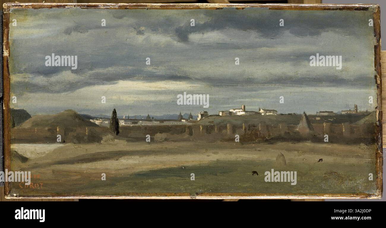 This painting by Jean-Baptiste Camille Corot depicts Monte Testaccio, a ...
