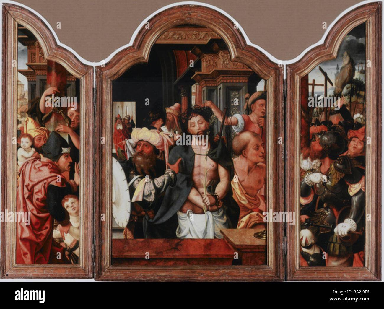 'Ecce Homo' by the Master of the Lille Adoration portrays Christ at his trial before Pilate ...