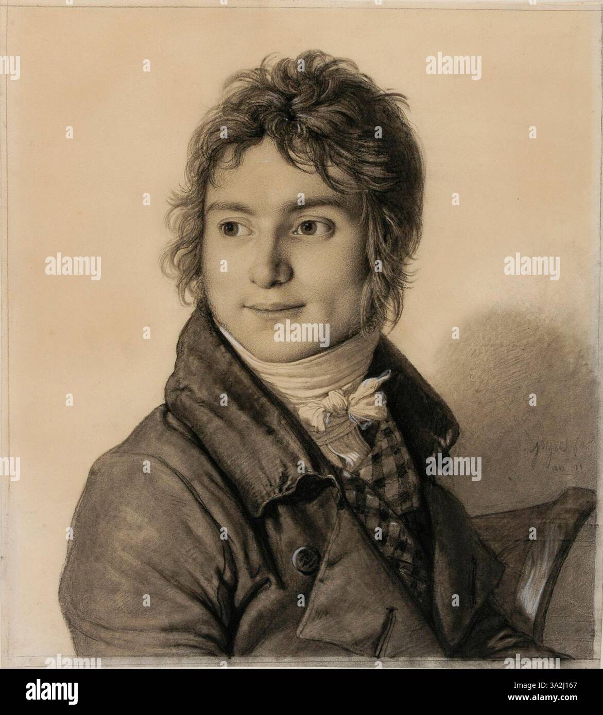 A 1806 study by Jean-Auguste-Dominique Ingres of Jean-Charles Auguste ...