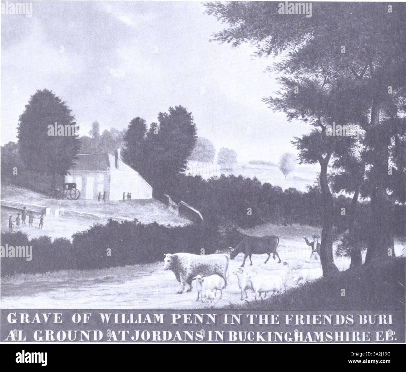 This 097 painting by Edward Hicks shows a rural setting where humans ...