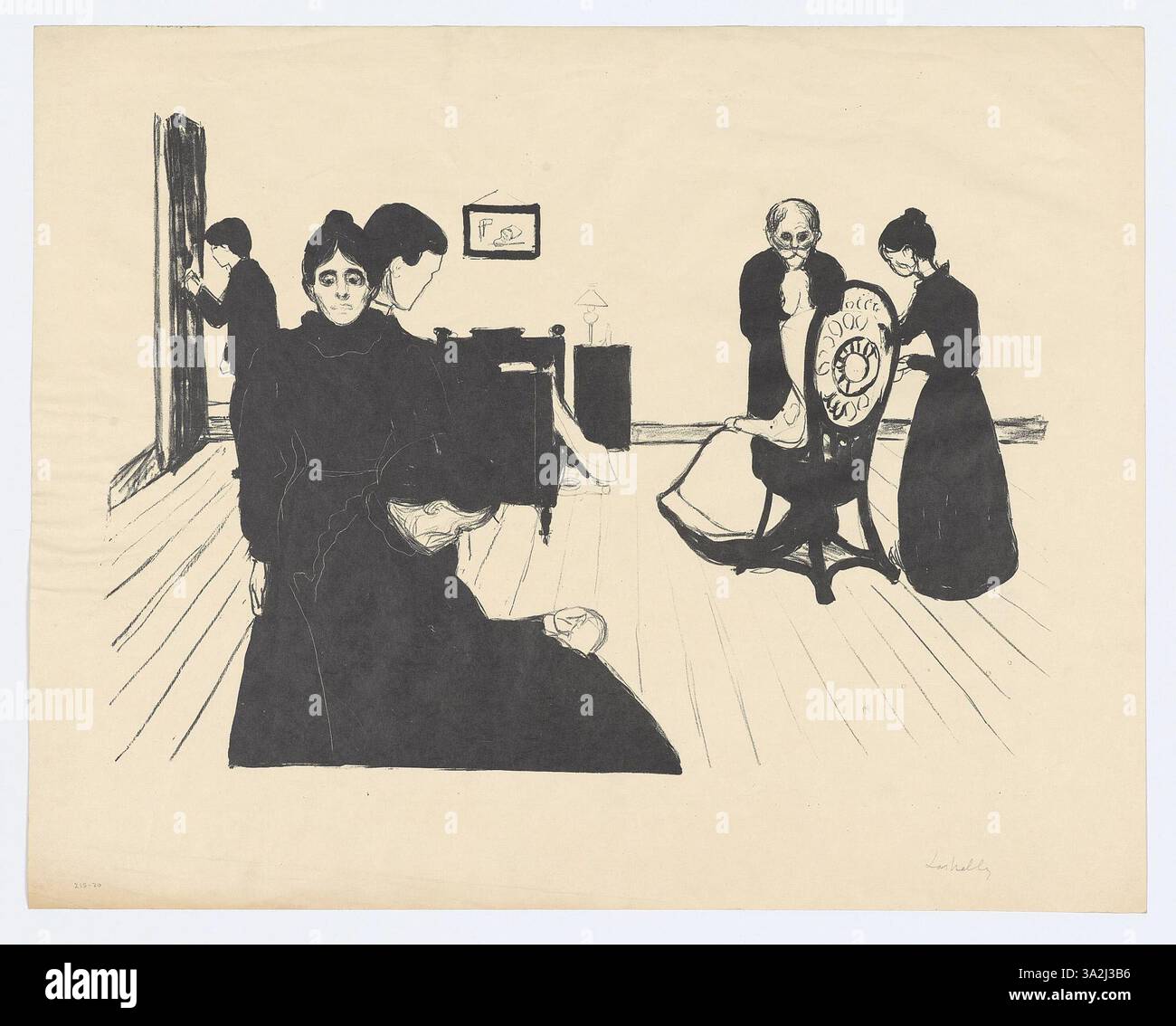 This version of 'Death in the Sickroom' by Munch explores themes of ...