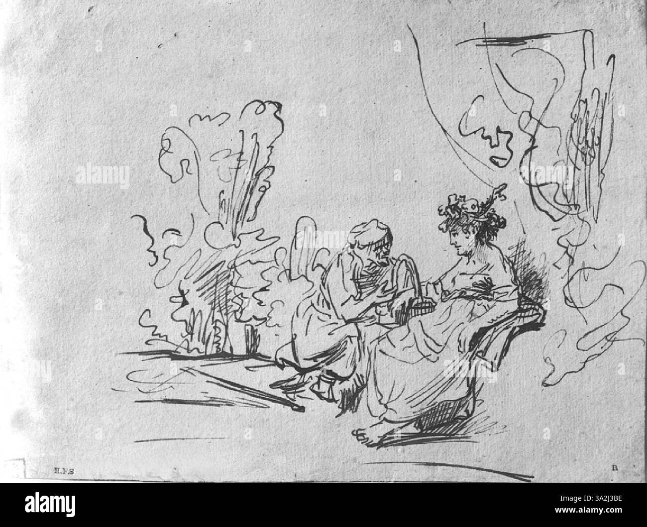 This mythological scene depicts Vertumnus and Pomona, illustrating the ...