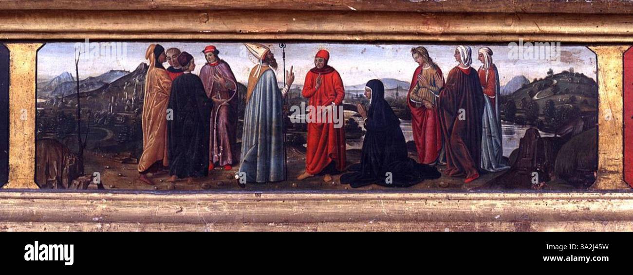 Cosimo Rosselli's painting depicts Saint Augustine preaching, rendered ...