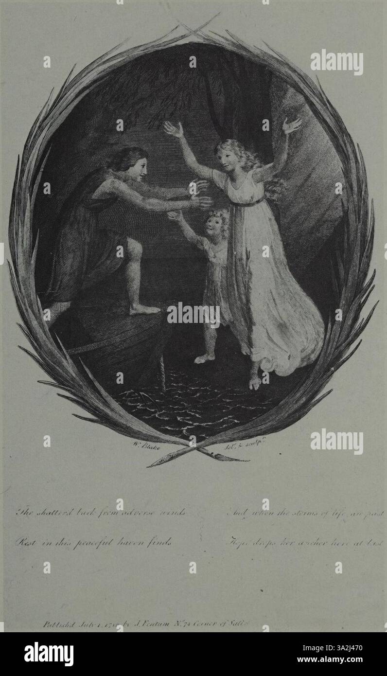 'Blake - Bindman, 005' by William Blake is an engraving depicting a ...