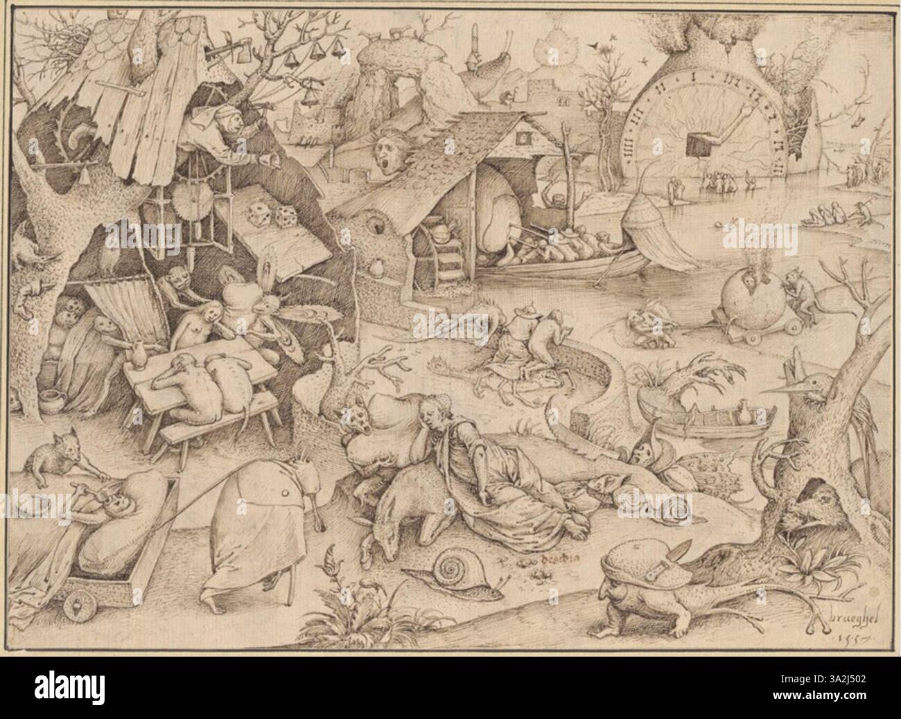 In 'Desidia' (Sloth), Bruegel allegorically explores the vice of ...