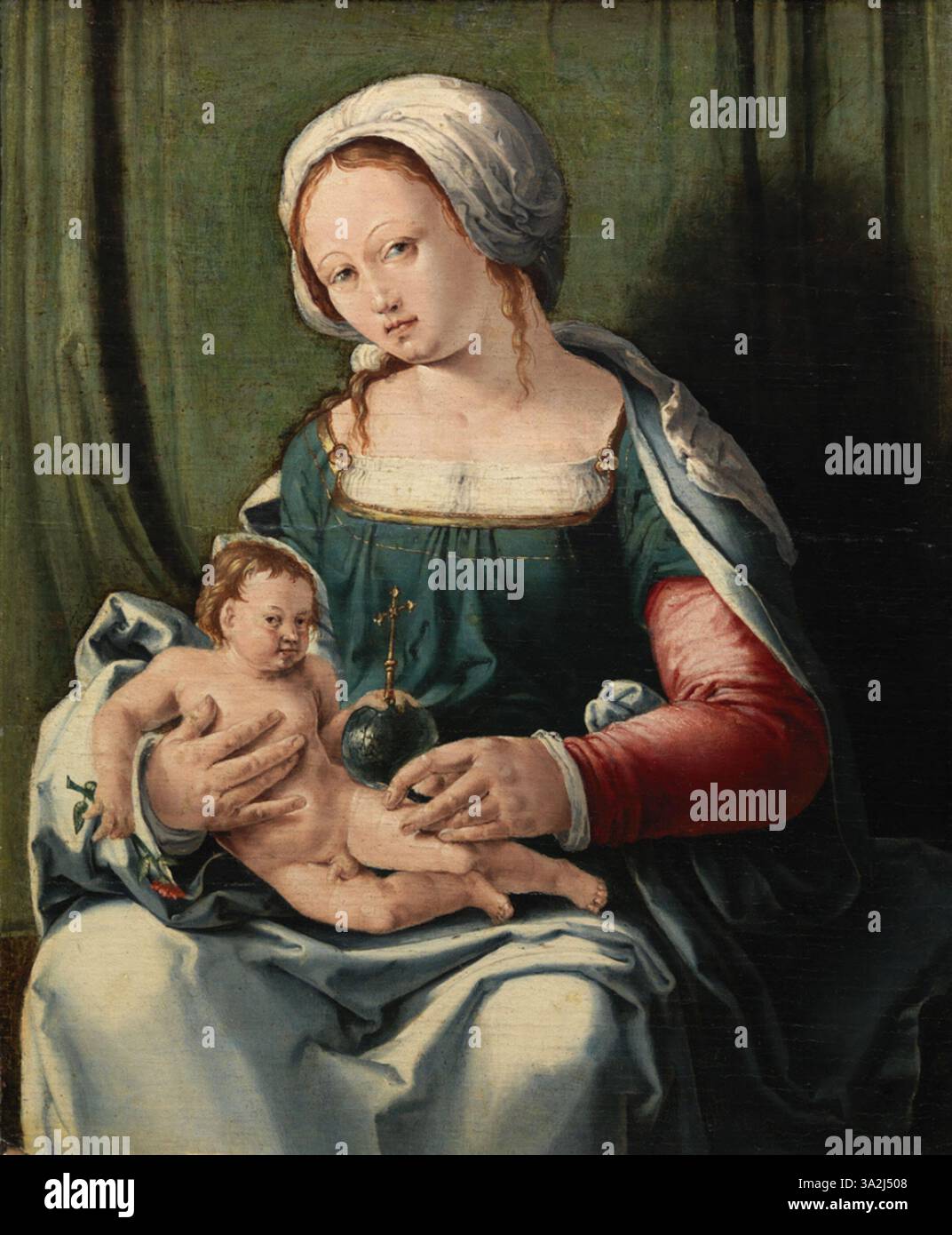 'Virgin and Child' by Lucas van Leyden from ca. 1525-30 portrays the Virgin Mary holding the ...