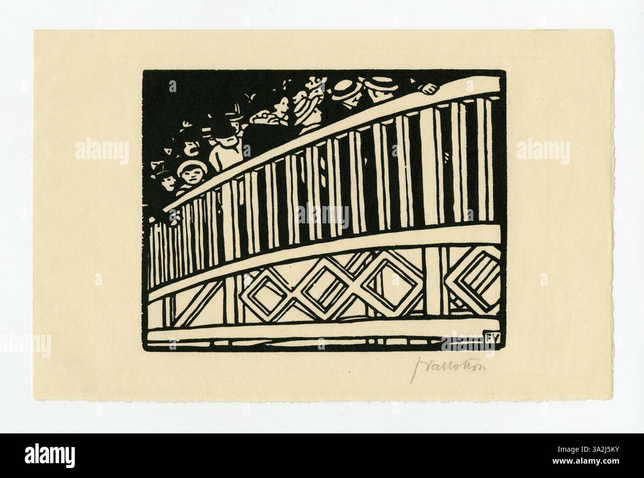Félix Vallotton’s woodcut, 'Le Trottoir roulant,' from the series 'L ...