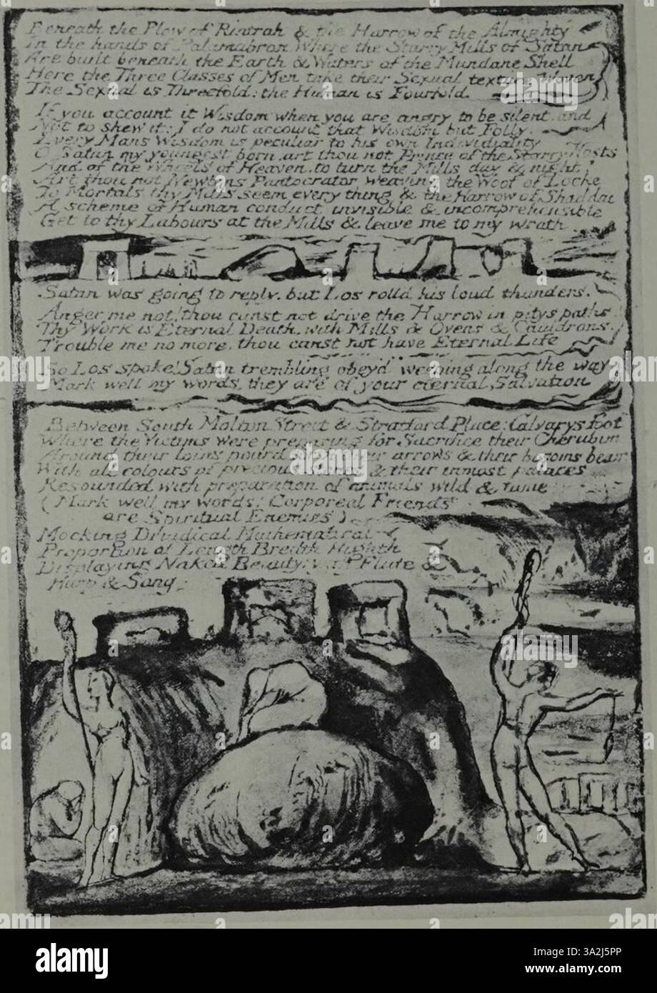 ‘Bindman 459’ by William Blake portrays a powerful symbolic scene ...